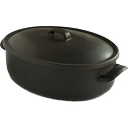 Oválný pekáč s poklicí modrý smalt Belis 32 cm | Od Kulináře